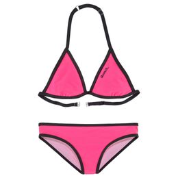 Triangel-Bikini Bench. Gr. 158/164, N-Gr, pink (pink, schwarz) Kinder Bikini-Sets mit Logoprint an Top und Hose