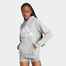 Kapuzensweatshirt adidas Sportswear "W BL OV HD" Gr. L, grau (medium grey heather, white) Damen Sweatshirts