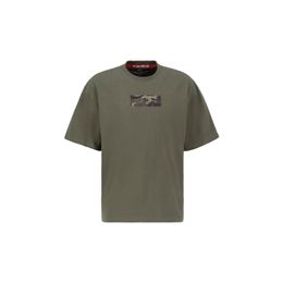 T-Shirt Alpha Industries "Alpha Industries Men - T-Shirts Camo Panel T" Gr. L, grün (schwarz olive), Herren, Shell: 100% Cotton, Shirts