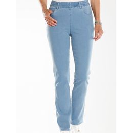 Bequeme Jeans Classic Basics Gr. 38, Normalgrößen, blau (blue-bleached + black denim) Damen Jeans