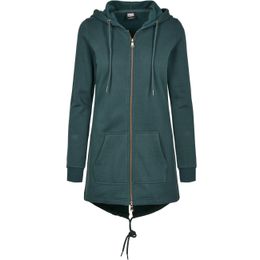 Sweatjacke Urban Classics "Urban Classics Damen Ladies Sweat" Gr. L, grün (bottlegreen) Damen Sweatjacken