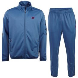 Trainingsanzug Lotto, Herren, Gr. L (52/54), blau (coronet blau), 100% Polyester, unifarben, sportlich, Sportanzüge, - mit Logoprints an den Schultern