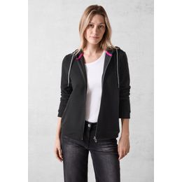 Cardigan Cecil Gr. L (42), schwarz Damen Strickjacken mit Materialmix