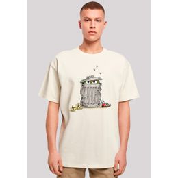 T-Shirt F4NT4STIC "Sesamstraße Oscar Tresh Box" Gr. 4XL, beige (sand) Herren Shirts Premium Qualität, Weihnachts-Kollection