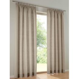 Vorhang HEINE HOME Gr. 4, beige (natur), B:135cm H:245cm, Leinen, Gardinen