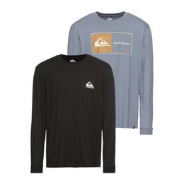 Langarmshirt Quiksilver "CORE LOCK LS TEE PACK YM" Gr. M, schwarz (black, denim) Herren Shirts