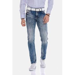 Cipo & Baxx 5-Pocket-Jeans CIPO & BAXX "Jeans" Gr. 28, Länge 32, blau (jeansblau) Herren Jeans im Straight Fit