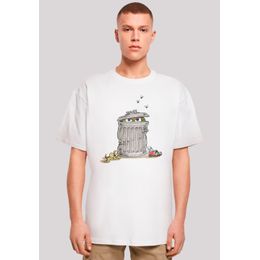 T-Shirt F4NT4STIC "Sesamstraße Oscar Tresh Box" Gr. 4XL, weiß Herren Shirts Premium Qualität, Weihnachts-Kollection