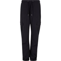 Cargohose Urban Classics "Urban Classics Damen Ladies Nylon Cargo Pants" Gr. L, US-Größen, schwarz Damen Hosen