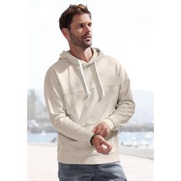 H.I.S. Hoodie H.I.S Gr. S (44/46), beige Herren Sweatshirts Langarm Sweater mit Kapuze, aus Baumwollmischung