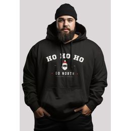 Kapuzenpullover F4NT4STIC "Ho Ho Ho Santa Weihnachten PLUSSIZE", Herren, Gr. L, schwarz, Obermaterial: 65% Baumwolle, 35% Polyester, slim fit, Pullover, Premium Qualität