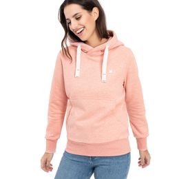 Kapuzensweatshirt DEPROC Active "HildaCMYK II WOMEN" Gr. 36 (S), orange, Damen, 50% Baumwolle, 50% Polyester, Sweatshirts, weiche Fleecejacke mit Kängurutasche