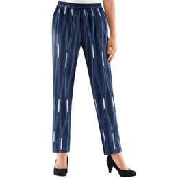 Jerseyhose Classic Basics Gr. 44, Normalgrößen, blau (marine-gewellt) Damen Hosen