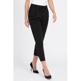 Stoffhose Recover Pants "Bundfaltenhose", Damen, Gr. 36, Normalgrößen, schwarz, 48% Polyamid;40% Viskose;12% Elasthan, unifarben, relaxed fit 3/4-Länge, Hosen, mit Unimuster