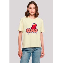 T-Shirt F4NT4STIC "Sesamstraße Elmo NO" Gr. 4XL, gelb (softgelb), Damen, Obermaterial: 100% Baumwolle, Shirts, Premium Qualität, Weihnachts-Kollection