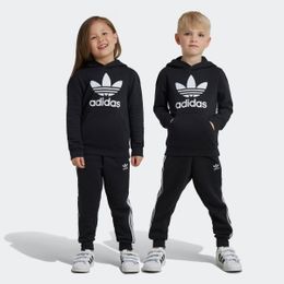 Trainingsanzug adidas originals "HOODIE SET" Gr. 104, schwarz (black) Kinder Sportanzüge