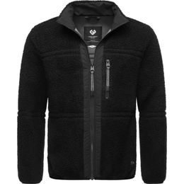 Plüschjacke Ragwear "Noory", Herren, Gr. M (50), schwarz, Plüsch, Material: 100% Polyester, sportlich, gerade hüftlang, hoch geschlossener Ausschnitt, Langarm Ärmel ohne Ärmelschlitz abgesteppte Kante, Jacken, Herren Basic Teddy-Fleece Jacke