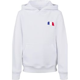 Kapuzenpullover F4NT4STIC "France Frankreich Flagge Fahne" Gr. 110/116, weiß, Mädchen, Obermaterial: 65% Baumwolle, 35% Polyester, Pullover, Print