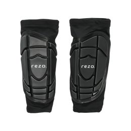 Fußball Schienbeinschoner REZO "PU Shin Guard" Gr. L, schwarz, Protektoren, L, Polyurethan, temperaturregulierender StayCool-Funktion