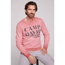 Sweater CAMP DAVID Gr. L, orange (sunrise) Herren Sweatshirts aus Baumwolle