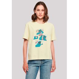 T-Shirt F4NT4STIC "Sesamstraße Cookie Monster Crunch" Gr. 4XL, gelb (softgelb), Damen, Obermaterial: 100% Baumwolle, Shirts, Premium Qualität, Weihnachts-Kollection