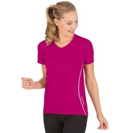 T-Shirt TRIGEMA "TRIGEMA Sportshirt COOLMAX" Gr. L, pink (magenta), Damen, 100% Polyester (recycelt), Shirts