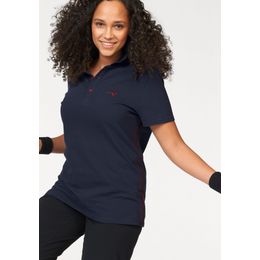 Poloshirt Kangaroos Gr. 44/46, blau (marine) Damen Shirts Kurzarm, unifarben, Polokragen, aus Baumwolle