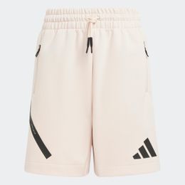 Shorts adidas Sportswear "J ZNE SHORTS" Gr. 140, N-Gr, rosa (wonder quartz / black) Kinder Hosen