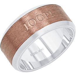 JOOP! Fingerring JOOP "2038041/-42/-44/-46" Fingerringe Gr. 60, Edelstahl, 10mm, braun (edelstahlfarben-braun) Herren