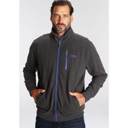 MAN'S WORLD Sweatjacke MAN'S WORLD, Herren, Gr. L (52/54), grau (anthrazit, melange), angeraute Sweatware, Obermaterial: 60% Baumwolle, 40% Polyester, unifarben, casual, normal, Langarm Rippbündchen, Sweatjacken, mit kontrastfarbigem Reißverschluss