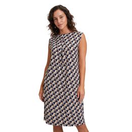 Jerseykleid Betty Barclay "Betty Barclay mit Print" Gr. 44, Normalgrößen, blau (dark blue, beige) Damen Kleider Form