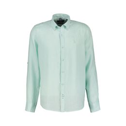 Langarmhemd Lerros "Lerros Lässiges Herren Leinenhemd, Langarm" Gr. XXL, Normalgrößen, blau (light sea blue) Herren Hemden