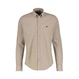 Langarmhemd Lerros "Lerros Oxfordhemd mit Stretchanteil und Button-down-Kragen", Herren, Gr. XL, Normalgrößen, beige (bold camel), 98% Baumwolle, 2% Elasthan, Hemden