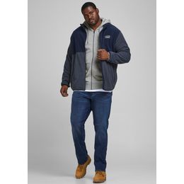 Jack & Jones PlusSize Kapuzensweatjacke JACK & JONES PLUSSIZE "BASIC SWEAT ZIP HOOD" Gr. 4XL (64/66), grau (grau, meliert) Herren Sweatjacken bis Größe 6XL