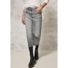 Jeansrock Cecil Gr. 32, grau (light grey stone wash) Damen Röcke 4-Pocket Style