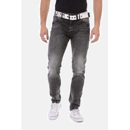 Cipo & Baxx 5-Pocket-Jeans CIPO & BAXX "Jeans" Gr. 30, Länge 34, grau (anthracite) Herren Jeans im klassischen 5-Pocket-Stil, CD712