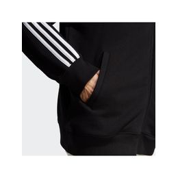 Kapuzensweatjacke adidas Sportswear "Große Größen" Gr. L, schwarz-weiß (schwarz, weiß) Damen Sweatjacken Kapuze mit weitenregulierbarem Kordelzug