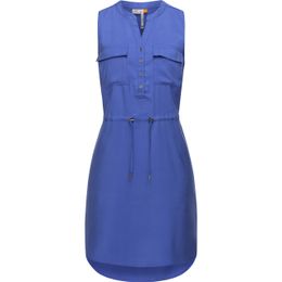 Blusenkleid Ragwear "Roissin" Gr. L (40), Normalgrößen, blau Damen Kleider stylisches Sommerkleid mit Bindeband