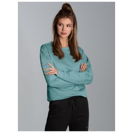 Sweatshirt TRIGEMA "TRIGEMA Sweatshirt aus Biobaumwolle" Gr. L, grün (seegras), Damen, 75% Baumwolle (Biobaumwolle kbA), 25% Baumwolle (recycelt), Sweatshirts