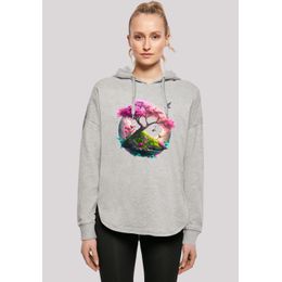 Kapuzenpullover F4NT4STIC "Kirschblüten Baum Oversize Hoodie" Gr. XS, grau (grey) Damen Pullover Print