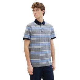 Poloshirt Tom Tailor Gr. L, blau (sure blue multi stripe) Herren Shirts in Streifen-Optik