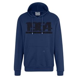 Kapuzensweatshirt Ahorn Sportswear "GRAPHIC NUMBER" Gr. 4XL, blau Herren Sweatshirts mit modischem Frontprint