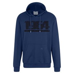 Kapuzensweatshirt Ahorn Sportswear "GRAPHIC NUMBER" Gr. 5XL, blau Herren Sweatshirts mit modischem Frontprint