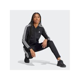 Trainingsanzug adidas Sportswear "Große Größen" Gr. XL, schwarz-weiß Damen Sportanzüge