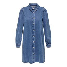 Jeanskleid Only "ONLALMA L/S DRESS DNM CRO" Gr. M (38), N-Gr, blau (medium denim) Damen Kleider