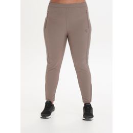 Lauftights Q BY ENDURANCE "ISABELY" Gr. 44, EURO-Größen, grau (taupe) Damen Hosen mit breitem Bund