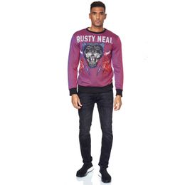 Sweatshirt Rusty Neal "Rusty Neal Sweater" Gr. L, bunt (mehrfarbig) Herren Sweatshirts mit außergewöhnlichem Print