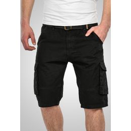 Cargoshorts Alessandro Salvarini "ASNico" Gr. W29, Normalgrößen, schwarz, Herren, Obermaterial: 100% Baumwolle, Hosen, inklusive passendem Gürtel