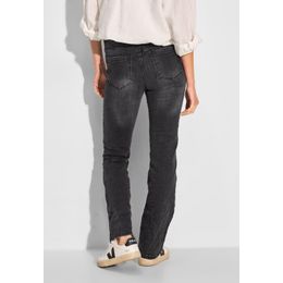 Bootcut-Jeans Cecil Gr. 28, Länge 32, grau (dark grey washed) Damen Jeans 5-Pocket-Style