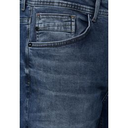 Regular-fit-Jeans Street One MEN Gr. 30, Länge 32, blau (mid blue havy random wash) Herren Jeans 5-Pocket-Style